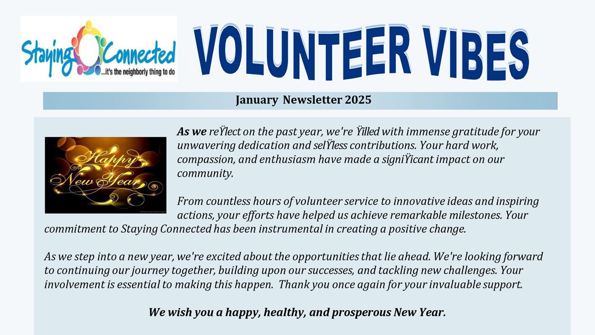 January 2025 Newsletter | Staying Connected