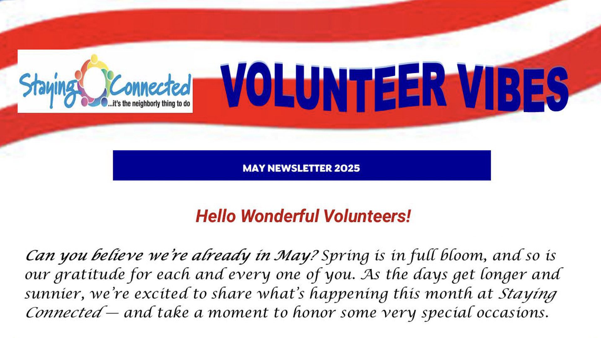 May 2025 Newsletter | Staying Connected